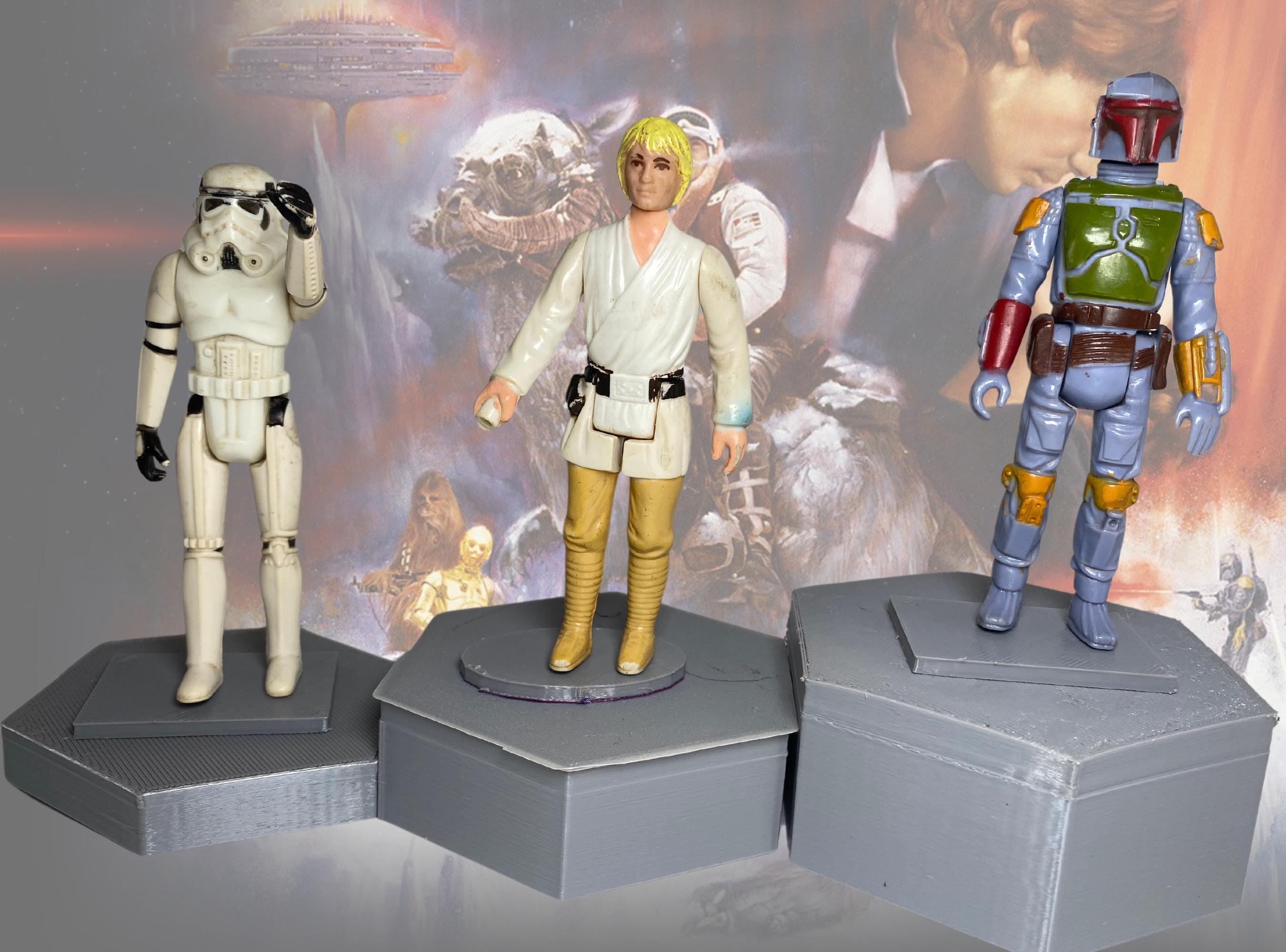 3 Action Figure Elevated Display Stand for 3.75 Inch Figures. Digital ...