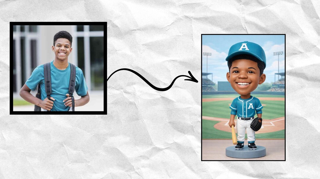 Custom Bobblehead Portrait From Photo | Personalized Sports Bobblehead ...