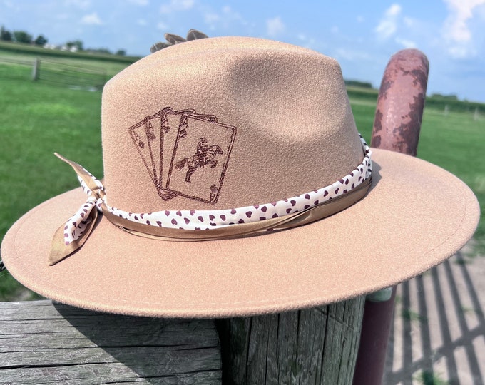 Cowboy Aces Playing Cards, Western Fedora Hat - Etsy