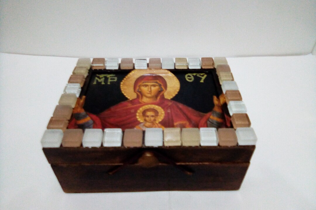 SPECIAL TREASURE BOX! Handmade Box, Copy/icon, Byzantine Calligraphy ...