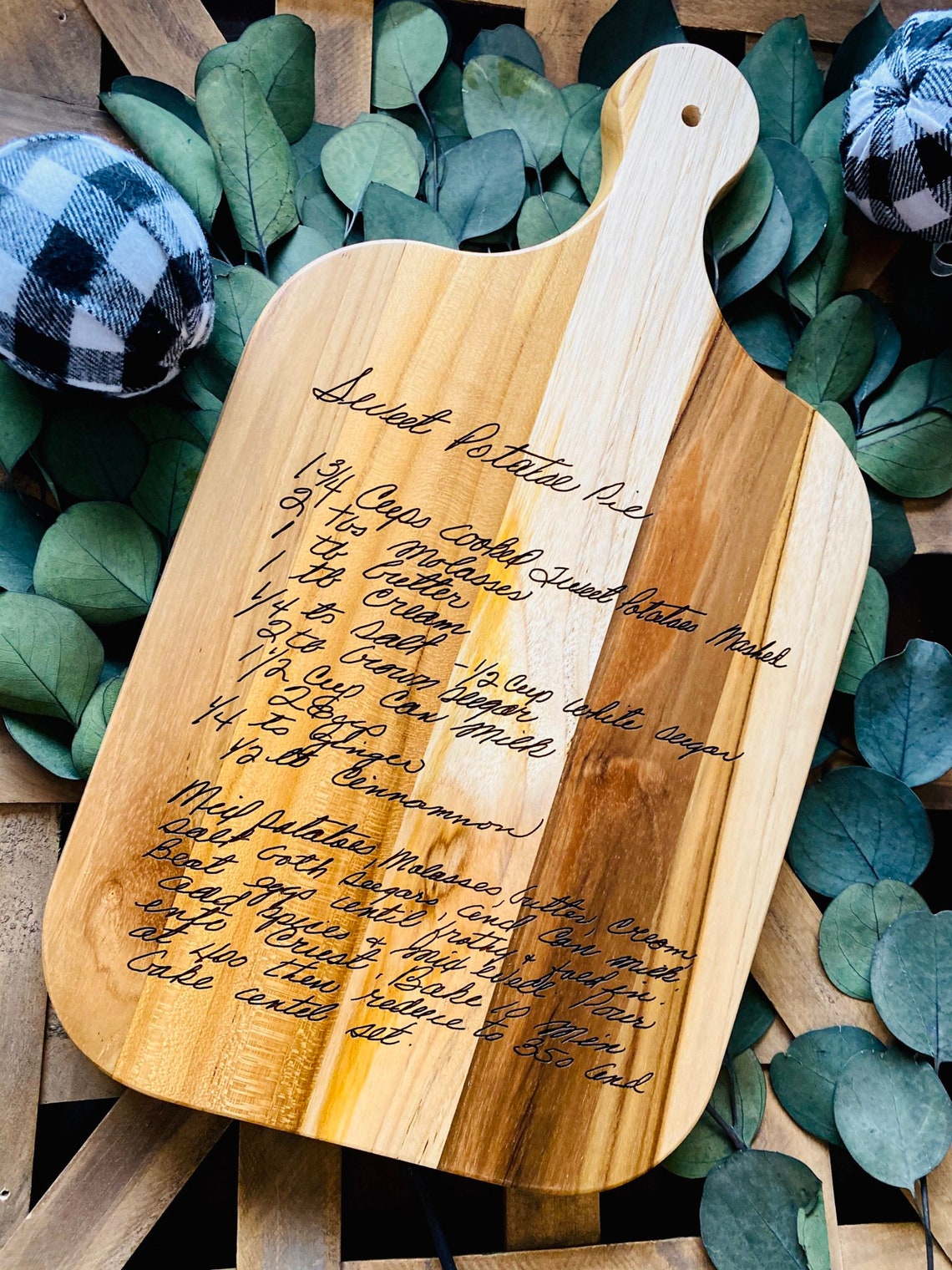Engraved Handwritten Recipe Cutting Board | Etsy