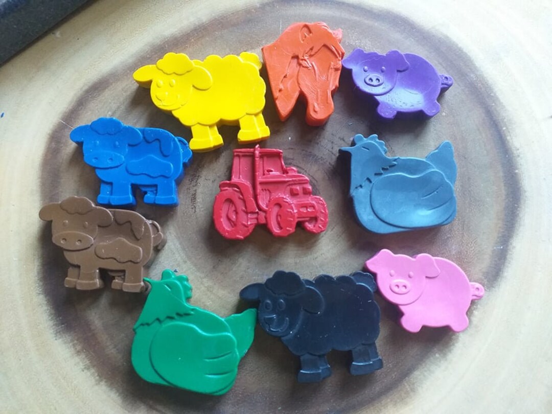 Farm Animal Crayon Set, Wax Crayons, Novelty Crayons, Childrens Crayons ...