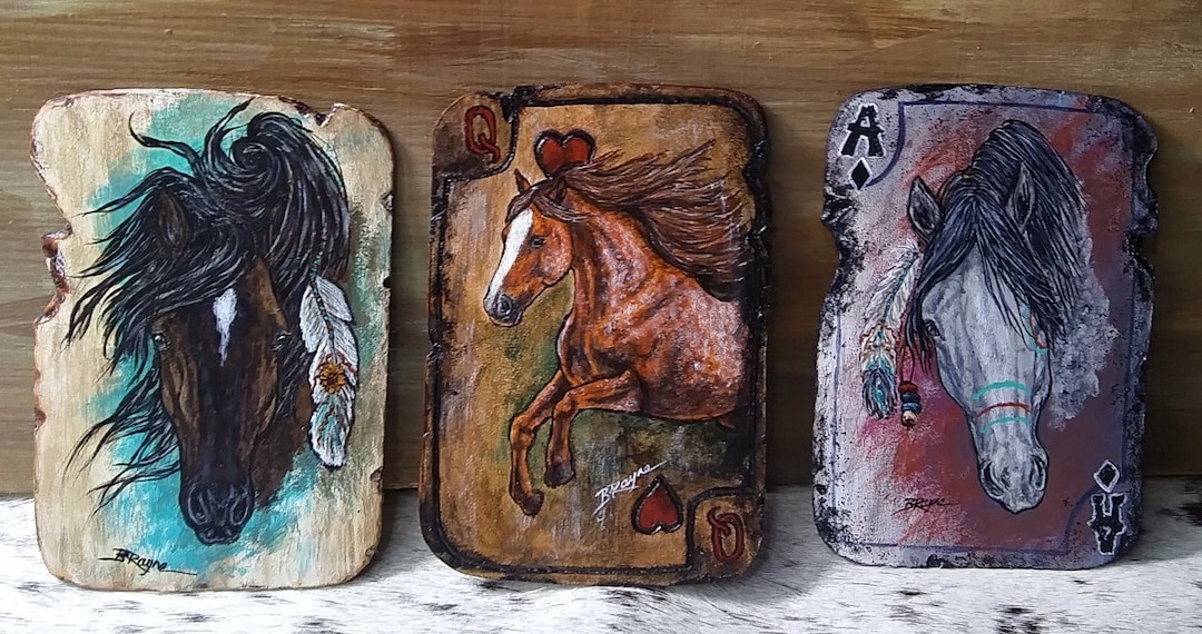 CUSTOM Made to Order Painted Animal Portrait Art on Leather | Western ...