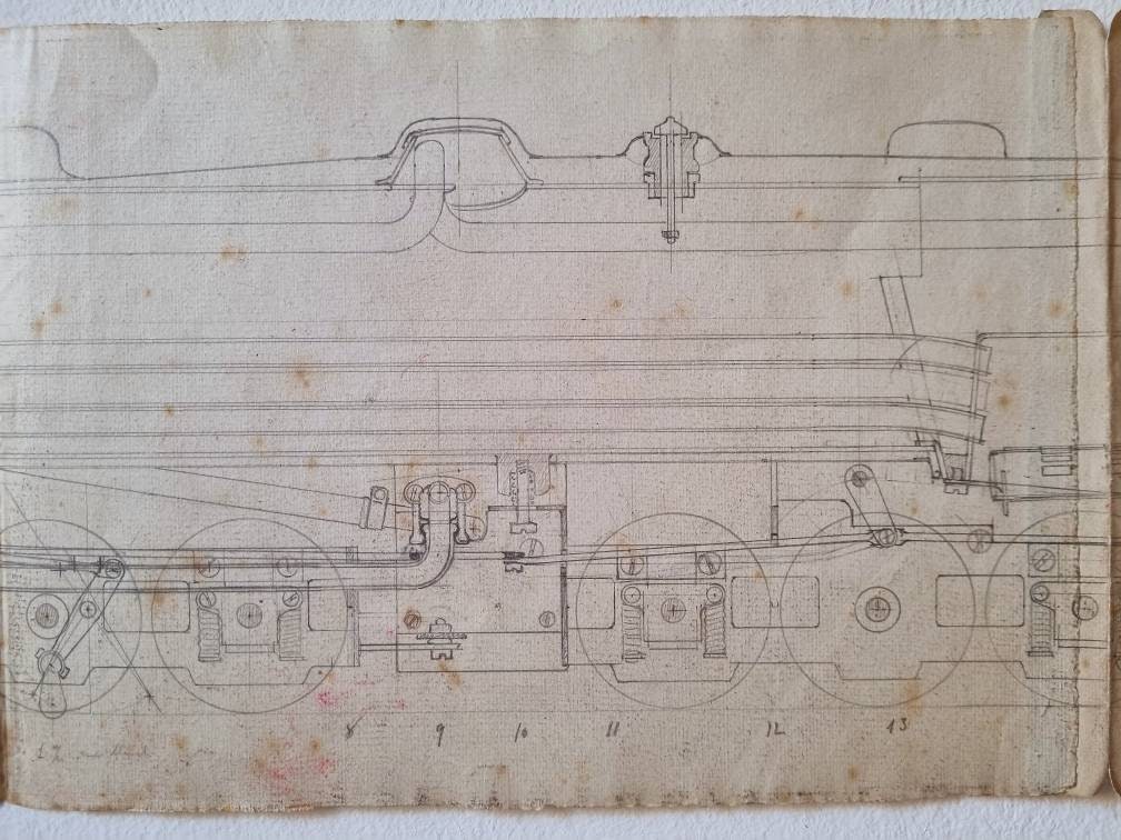 1900s Original Steam Train Engineering Drawing _ Vintage Train - Etsy