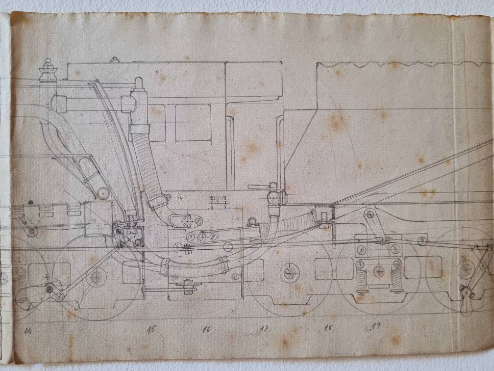 1900s Original Steam Train Engineering Drawing _ Vintage Train - Etsy