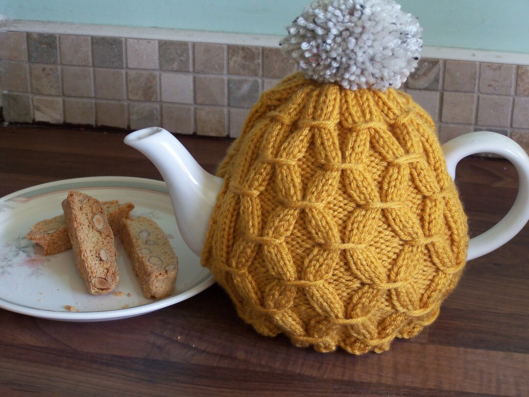 Hand Knitted Tea Cosy With Pom Pom for Small & Medium Size Tea Pot ...
