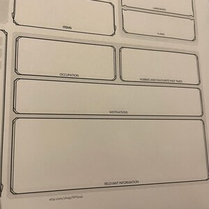 NPC Character Sheet Fillable Pdf Download - Etsy
