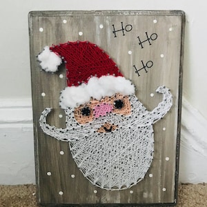 Santa String Art, Ho Ho HO String Art, Christmas String Art, Holiday ...