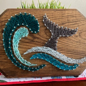 NEW DESIGN FOR 2023!! Whale Tail in Waves String Art, Whale String Art, Ocean String Art, Ocean ...
