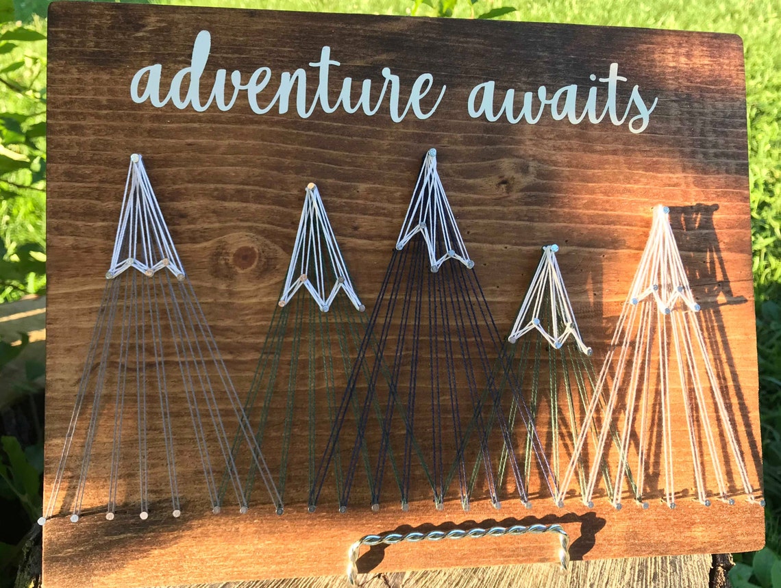 Adventure Awaits Sign Mountains Decor Camping Decor | Etsy