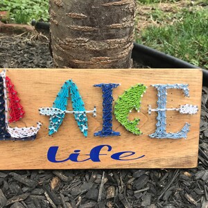 LAKE LIFE String Art, Lake Decor, Lake Sign, Fish String Art, Unique ...