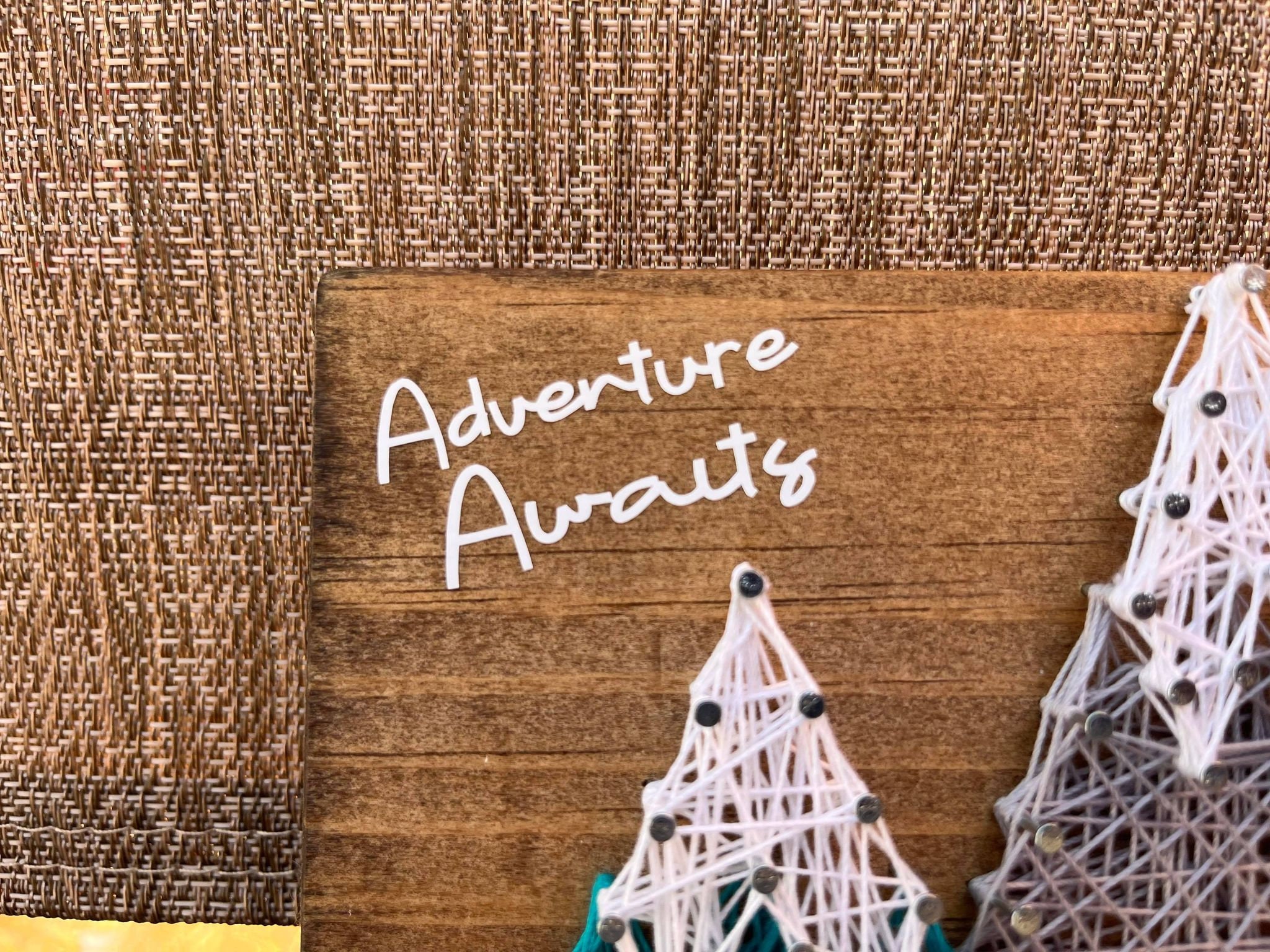 Adventure Awaits W/ Mountains String Art, Mountains Decor, Camping ...