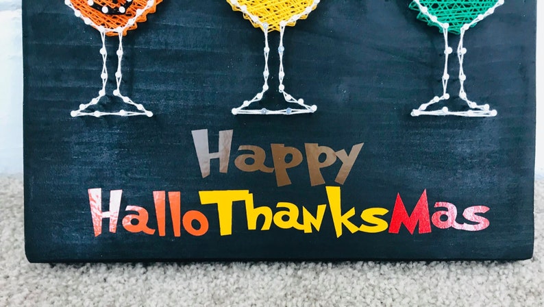 Happy Hallo-thanks-mas Decor Halloween Wine Decor Pilgrim - Etsy