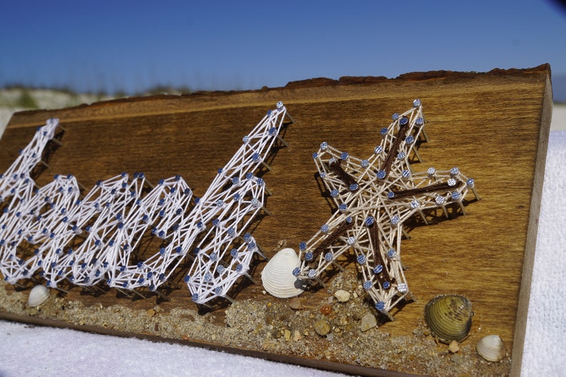 Handmade Beach and Starfish String Art Wood Plaque. Beach - Etsy