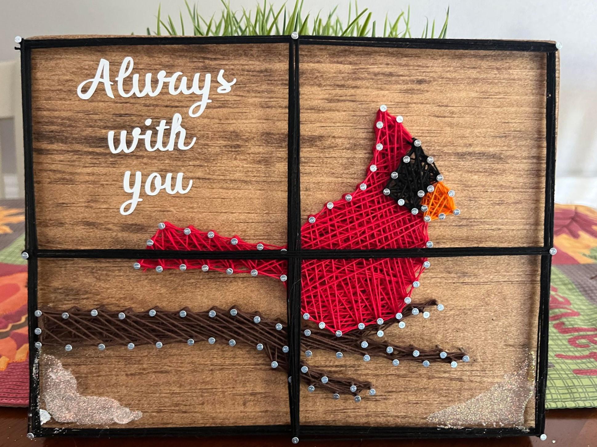 Cardinal in Window String Art, Always With You Decor, Loved One String ...