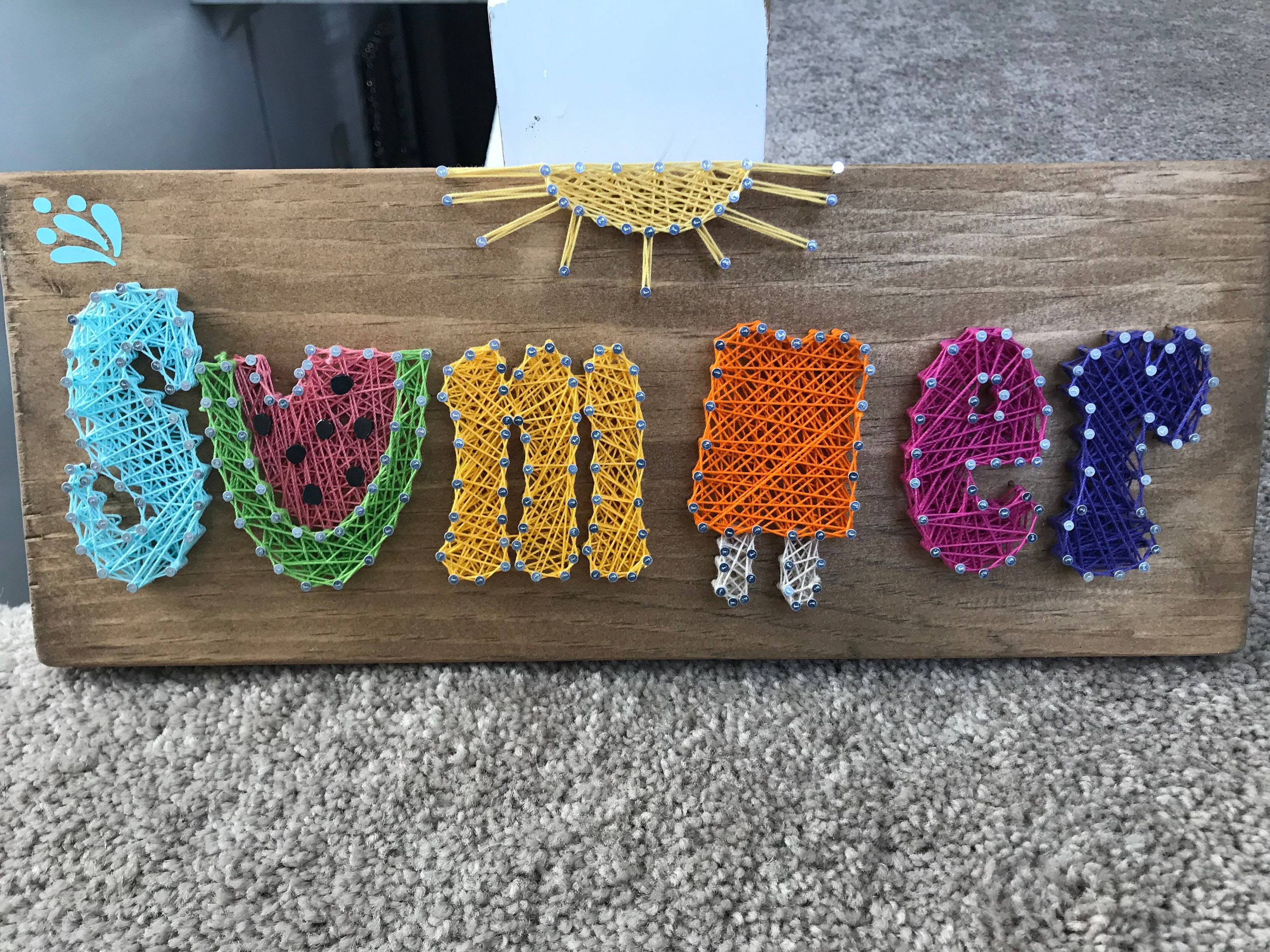 Double Sided FALL/Summer String Art Scarecrow and Pumpkin | Etsy