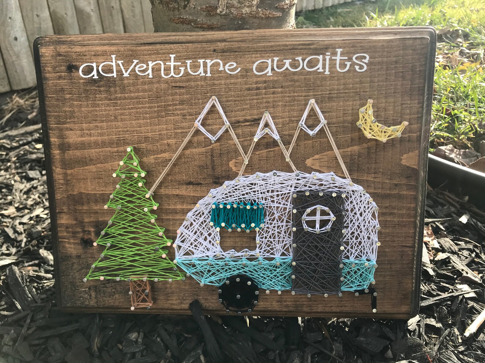 Adventure Awaits Vintage Blue Camper Decor Retro Camper | Etsy