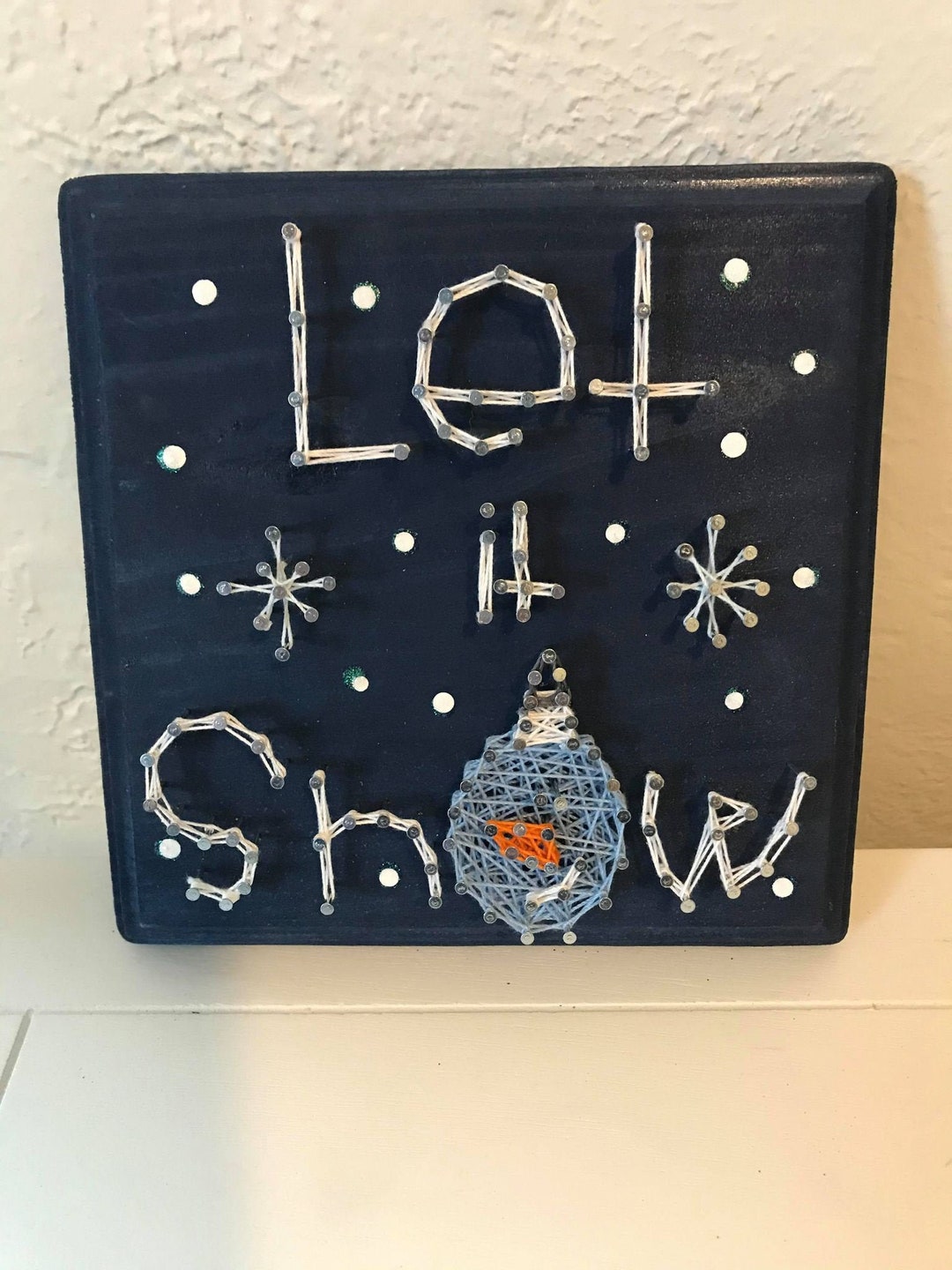 Let It Snow String Art, Ornament String Art, Snowman String Art ...