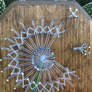 Wish Big String Art Wood Plaque, String Art, Wish Big Decor, Dandelion ...