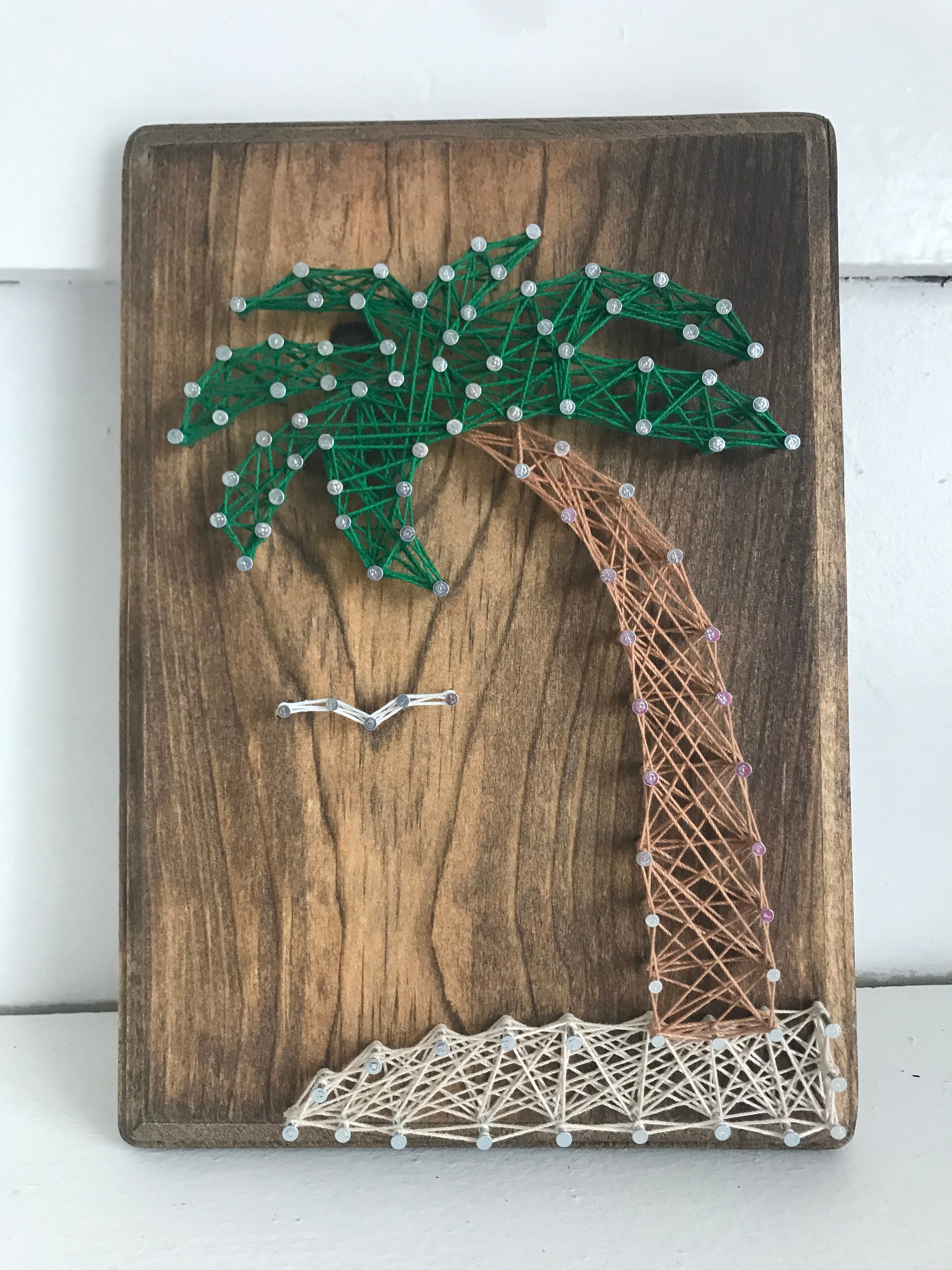 Palm Tree Beach Decor Palm Tree Sign String Art Wood | Etsy
