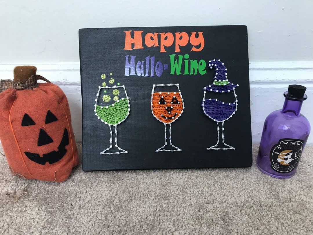 Made to Order: Happy Halloween Decor, Halloween Wine Decor, Happy ...