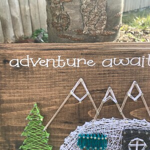 Adventure Awaits, Vintage Blue Camper Decor, Retro Camper Decor ...