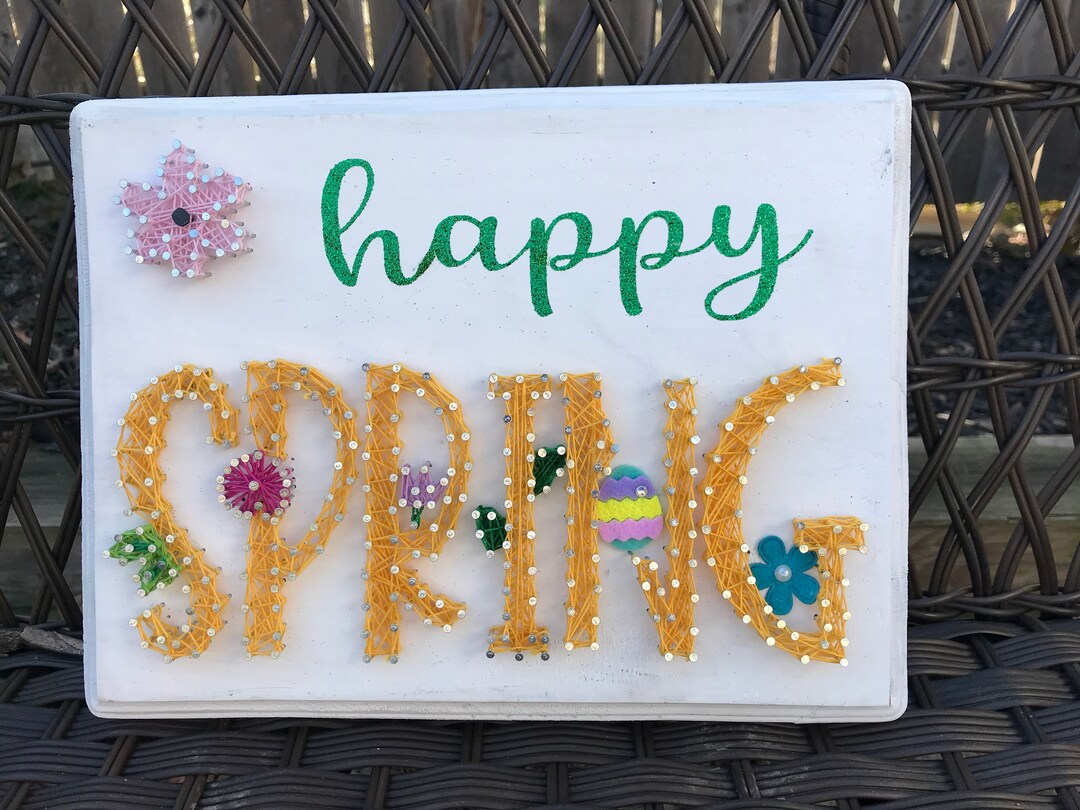 Happy Spring String Art, Spring Decor, Hello Spring String Art, Easter ...