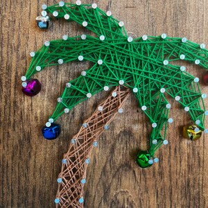 Palm Tree W/jingle Bell Ornaments String Art, Christmas String Art ...