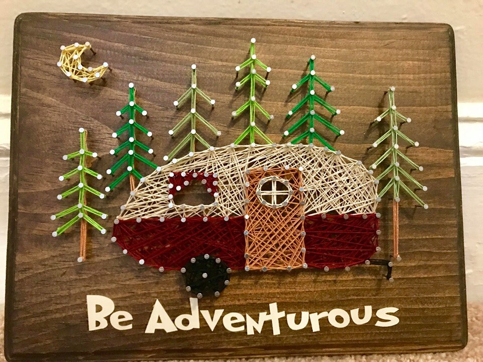 Retro Burgandy Be Adventurous With Trees RV Sign, RV Decor, Camper With ...