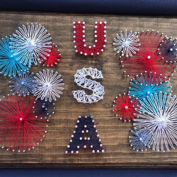 Red String Art - Etsy