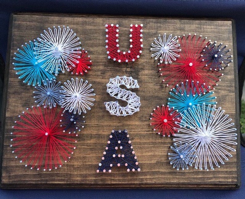 Made to Order: Fireworks Decor Patriotic Decor Red White and - Etsy