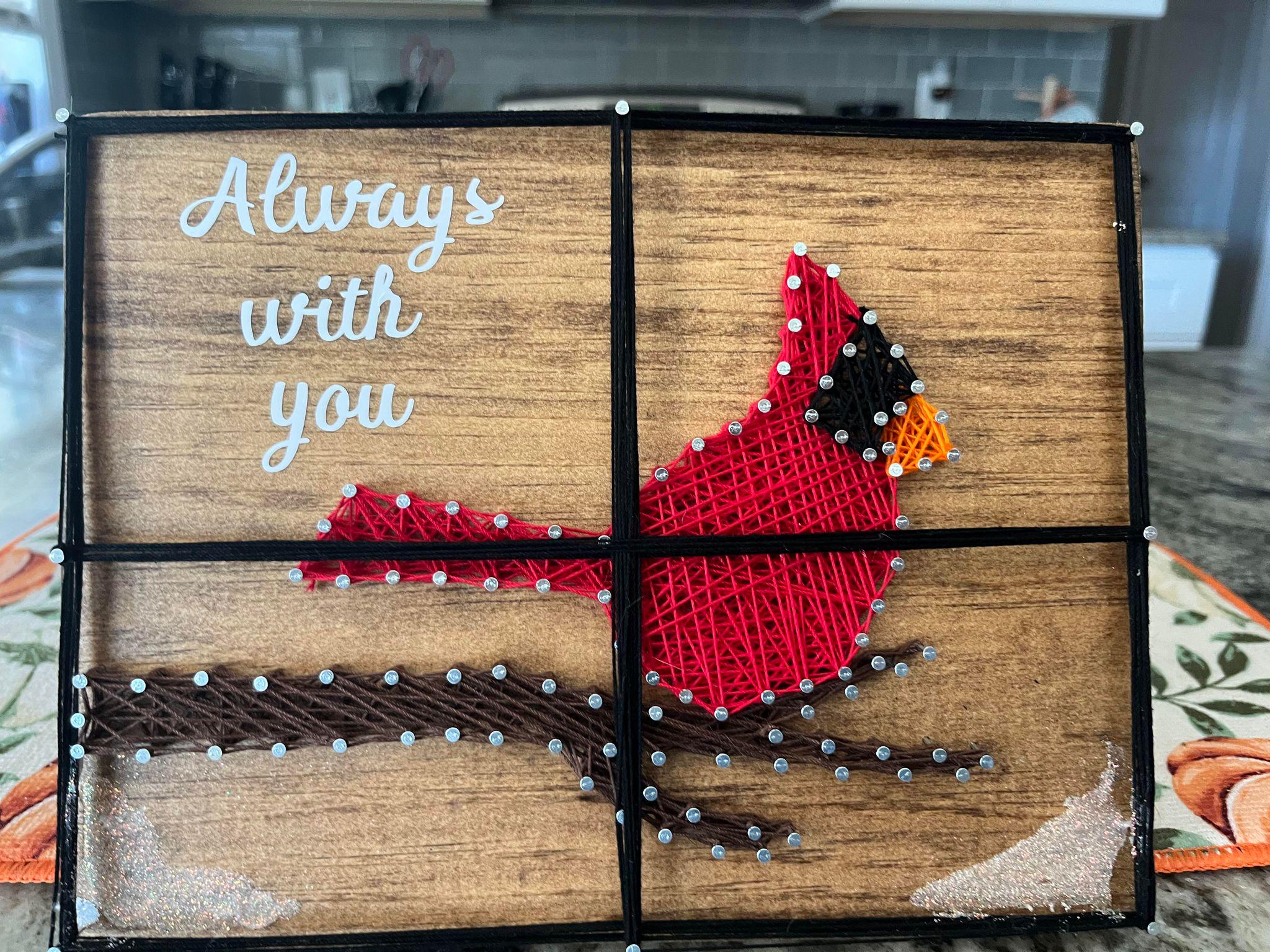 Cardinal in Window String Art, Always With You Decor, Loved One String ...