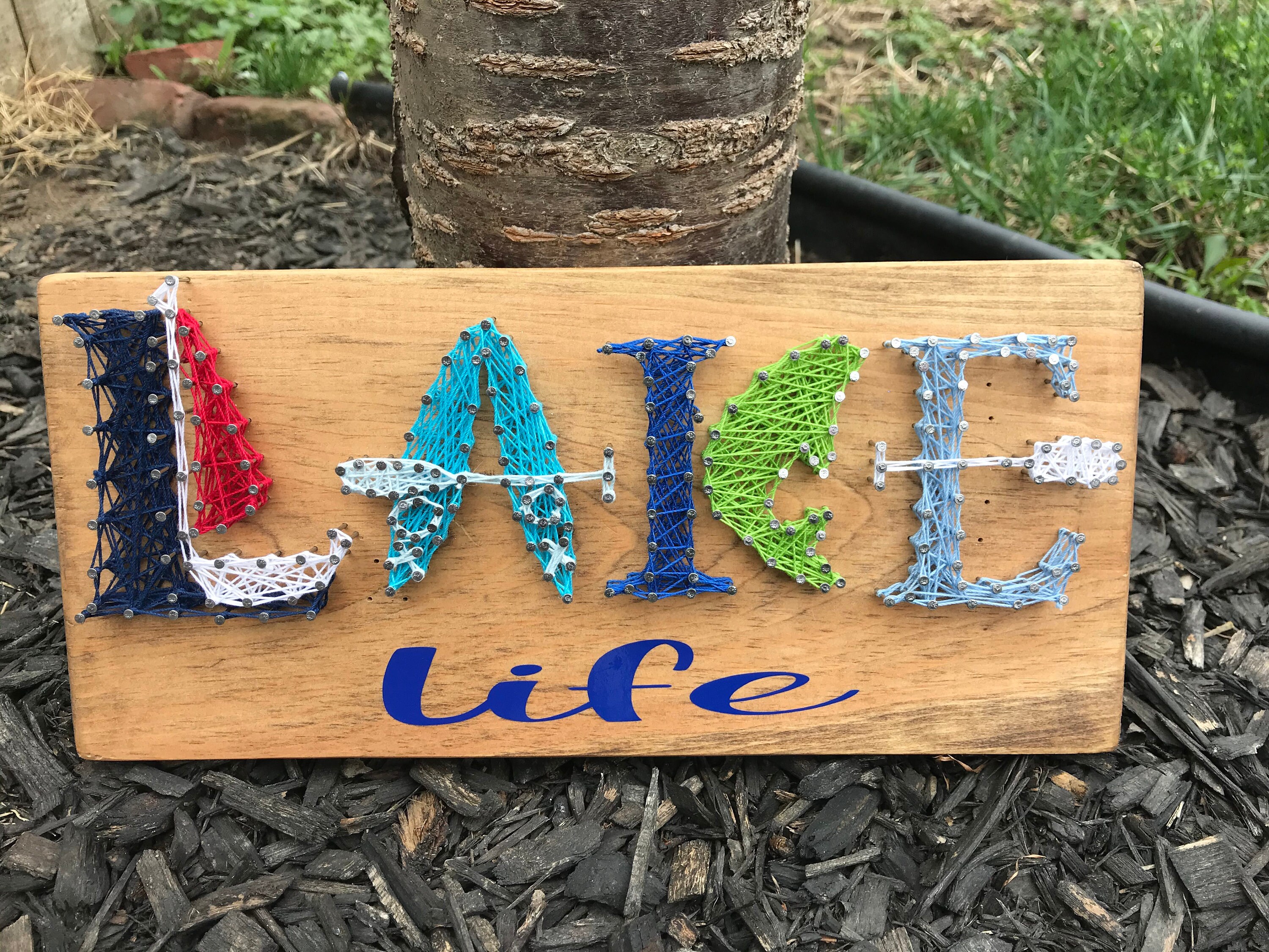 LAKE LIFE String Art Lake Decor Lake Sign Fish String Art - Etsy