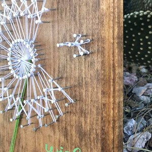 Wish Big String Art Wood Plaque, String Art, Wish Big Decor, Dandelion ...