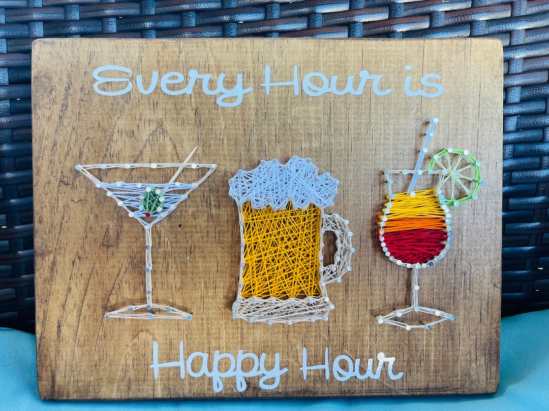 Every Hour is Happy String Art, Man Cave Sign, Bar Sign, Happy Hour ...