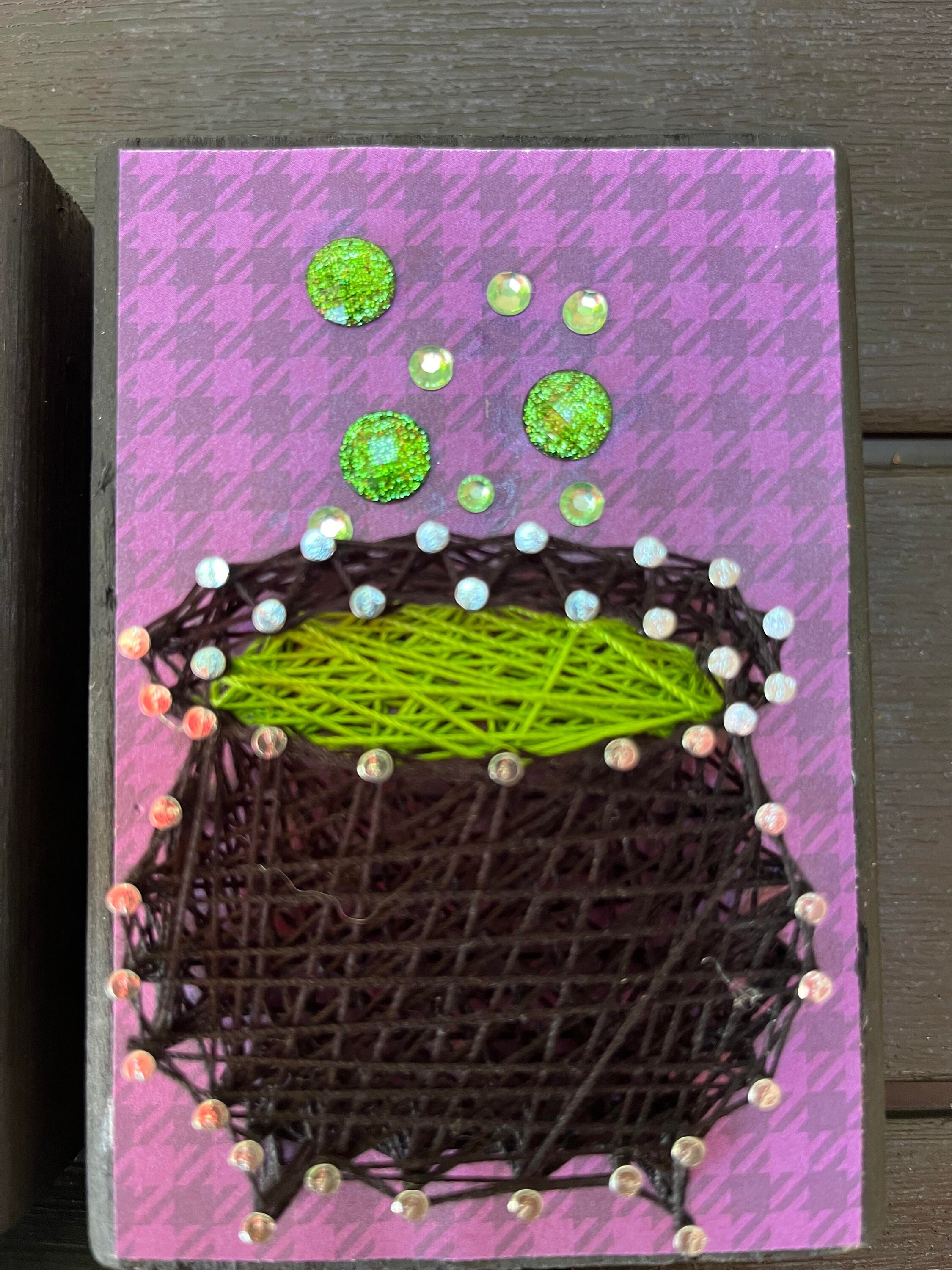 Set of 3 Halloween Wood Blocks String Art Witch Hat - Etsy