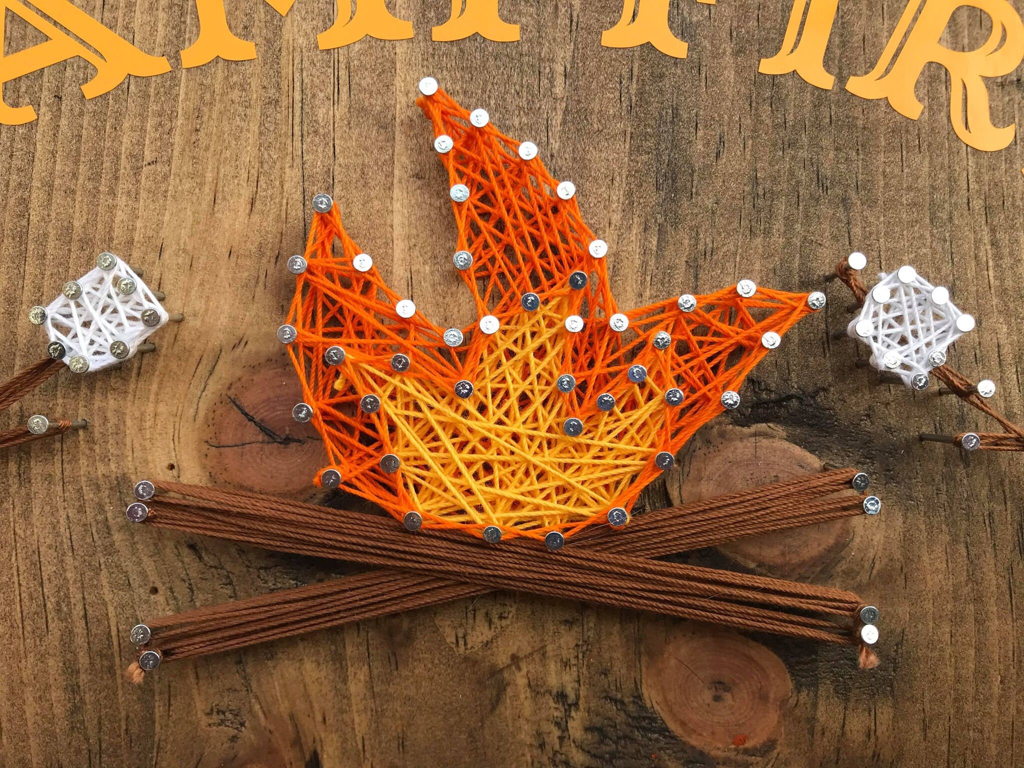 Welcome to Our Campfire With Marshmallow's String Art - Etsy