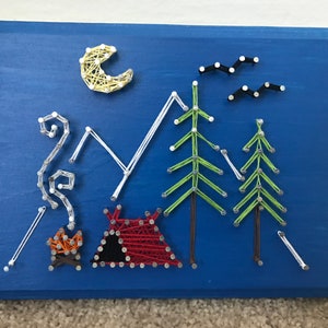 Red Tent Camping String Art Sign, Happy Camping Decor, Tent Camping ...