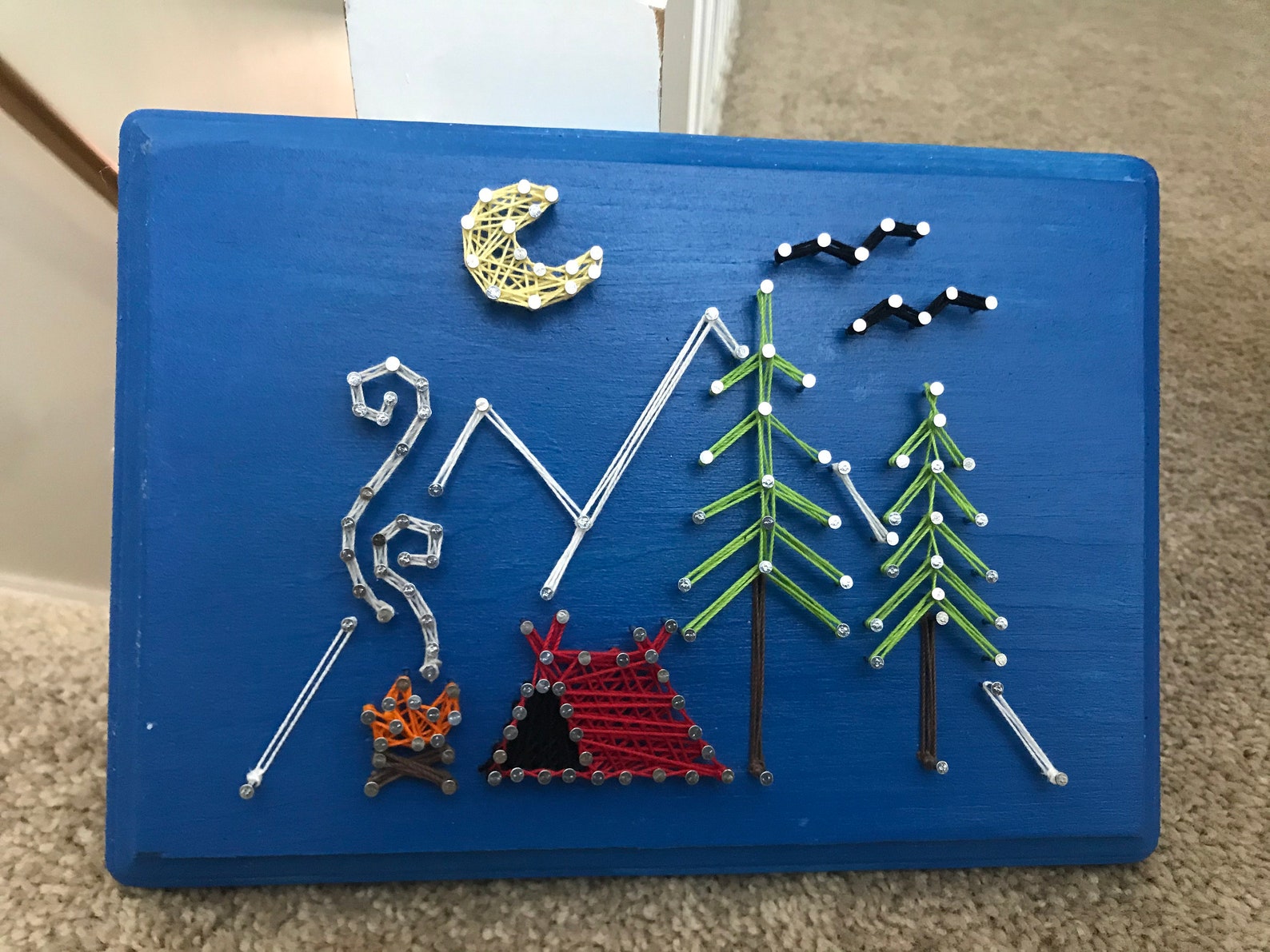 Red Tent Camping String Art Sign, Happy Camping Decor, Tent Camping ...