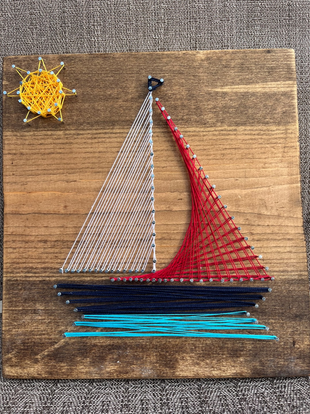 Sailboat With Sun String Art, Sailing Decor, Retirement Gift, Sailing ...