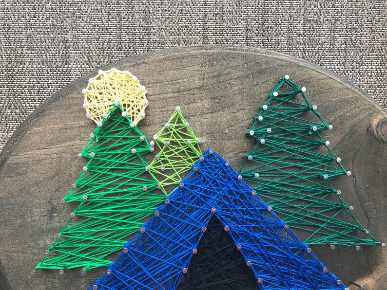 Tent Camping String Art Wood Plaque Happy Camping Decor Tent | Etsy