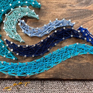 NEW DESIGN: Waves String Art, Beach String Art, Waves Decor, Ocean ...