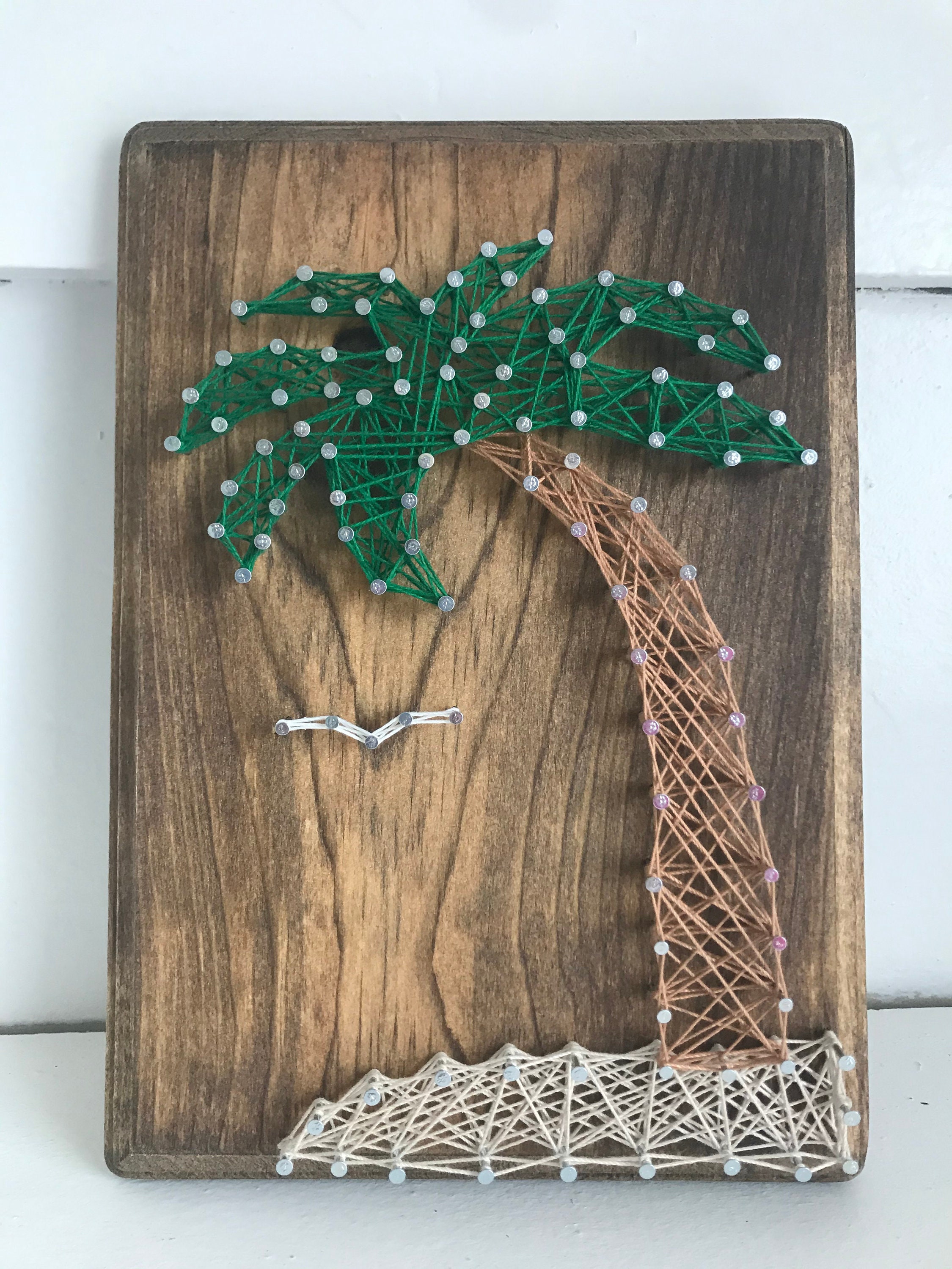 Palm Tree Beach Decor Palm Tree Sign String Art Wood | Etsy