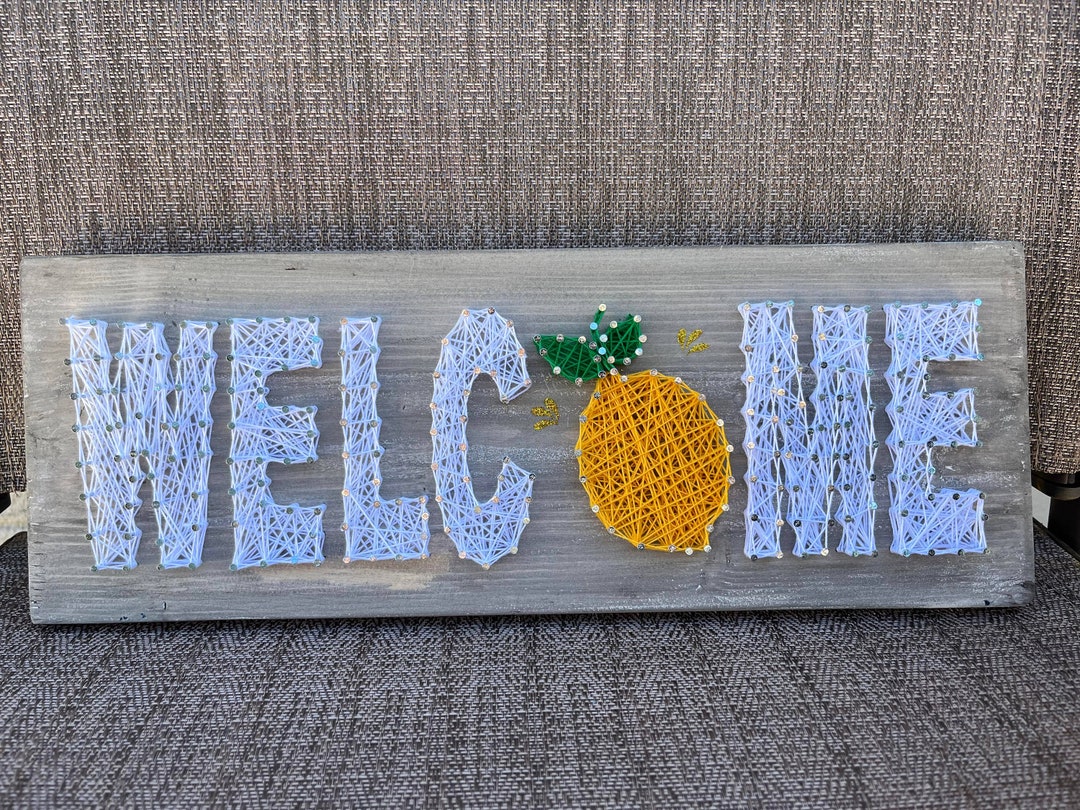 Welcome W/ Lemon String Art, Welcome Sign, Lemon Decor, Lemon Sign ...