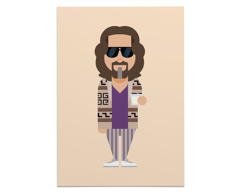 The Big Lebowski the Dude Digital Print Big Lebowski Poster Jeff ...