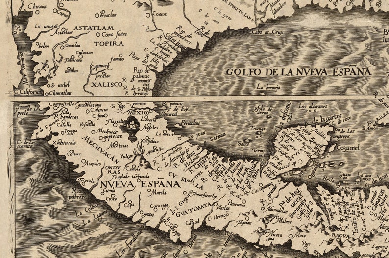 Americas 1562 Vintage Map - Etsy