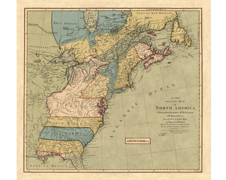 North America 1771 Vintage Map - Etsy