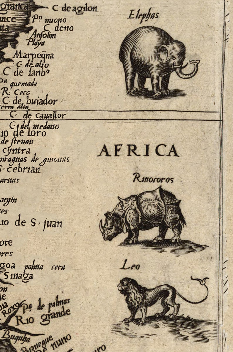 Americas 1562 Vintage Map - Etsy