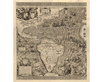 1500s Map of America - Etsy New Zealand
