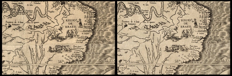 Americas 1562 Vintage Map - Etsy